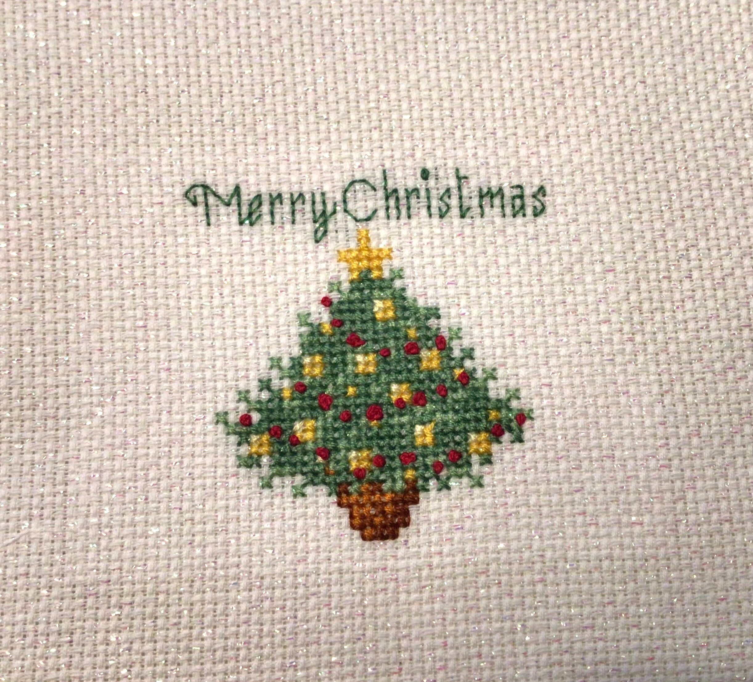 Mini Cross Stitch Christmas Tree Completed Finished for Crafts DIY ...