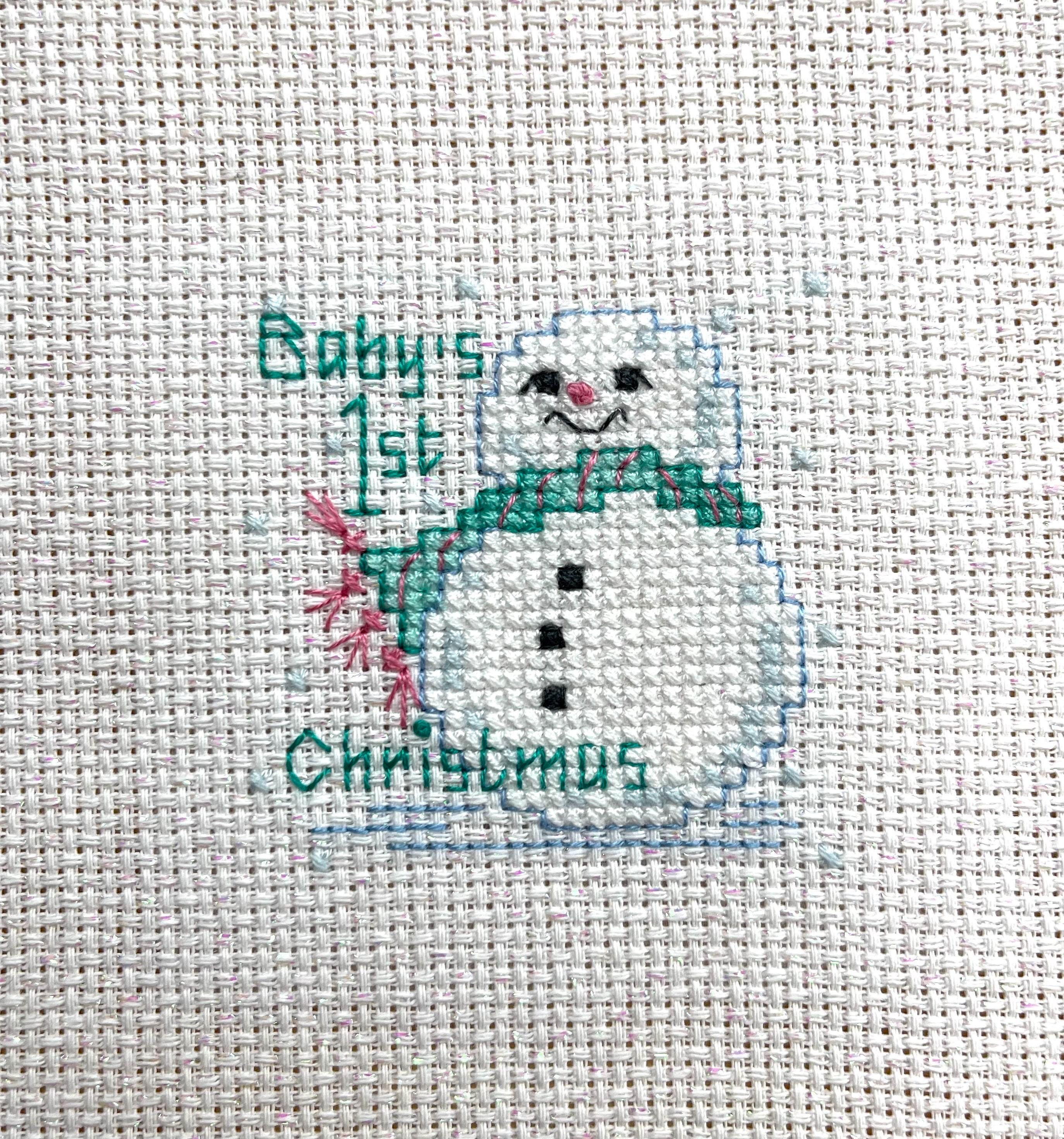 Mini Cross Stitch Babys First Christmas Completed Finished for Crafts ...