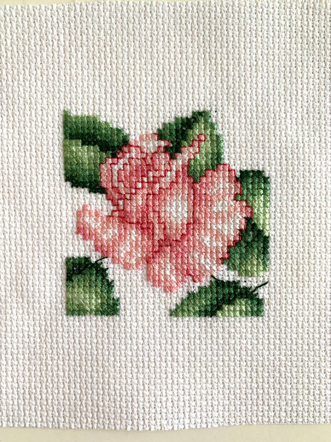 Mini Cross Stitch Rose Garden Completed Finished for Crafts DIY Small ...