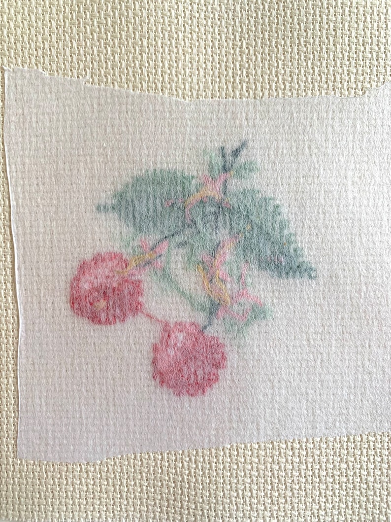 Mini Cross Stitch Cherry Floral Completed Finished for Crafts DIY Cafe ...