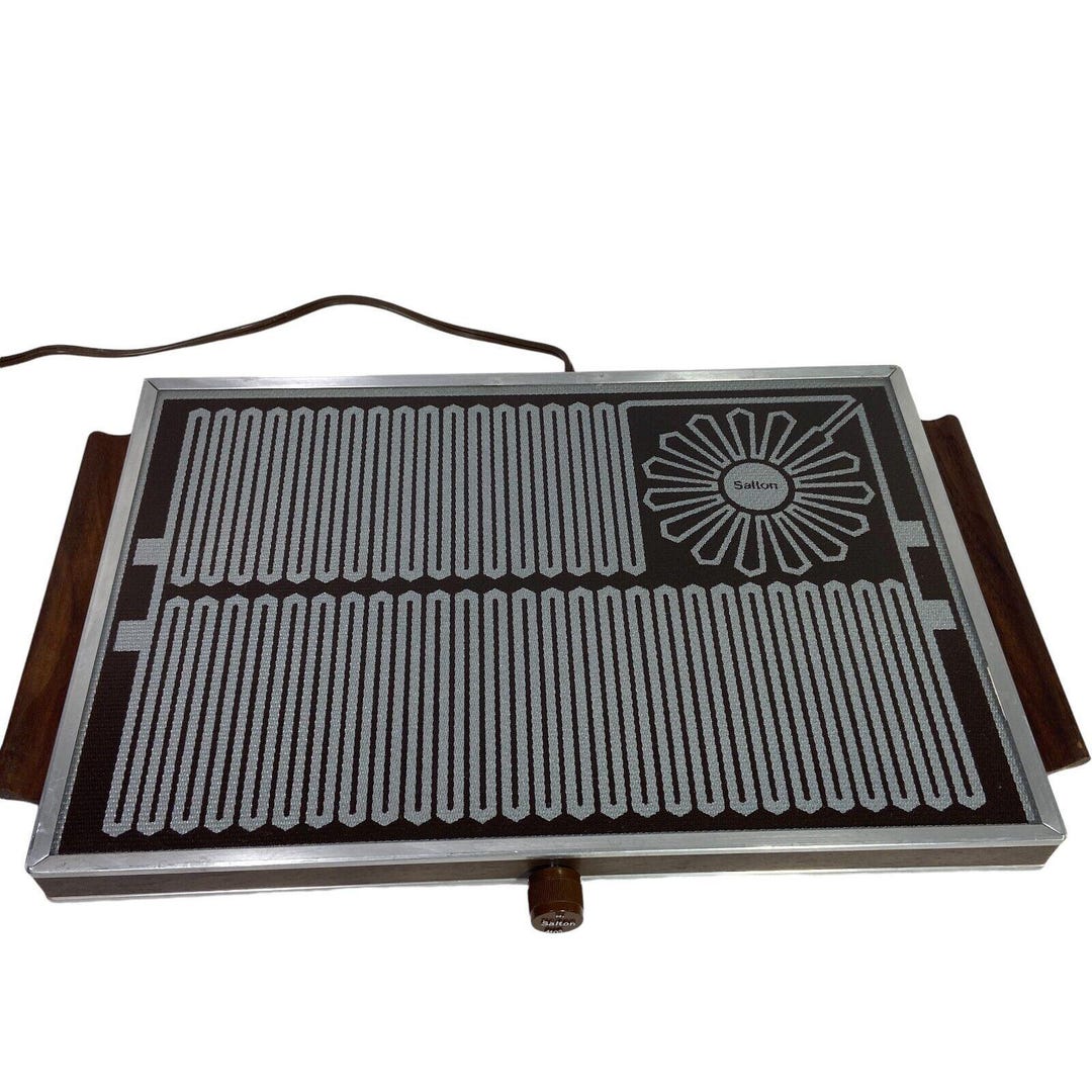 Vintage 70s Salton Hotray Hot Plate Electric Warming Tray Glass Surface ...