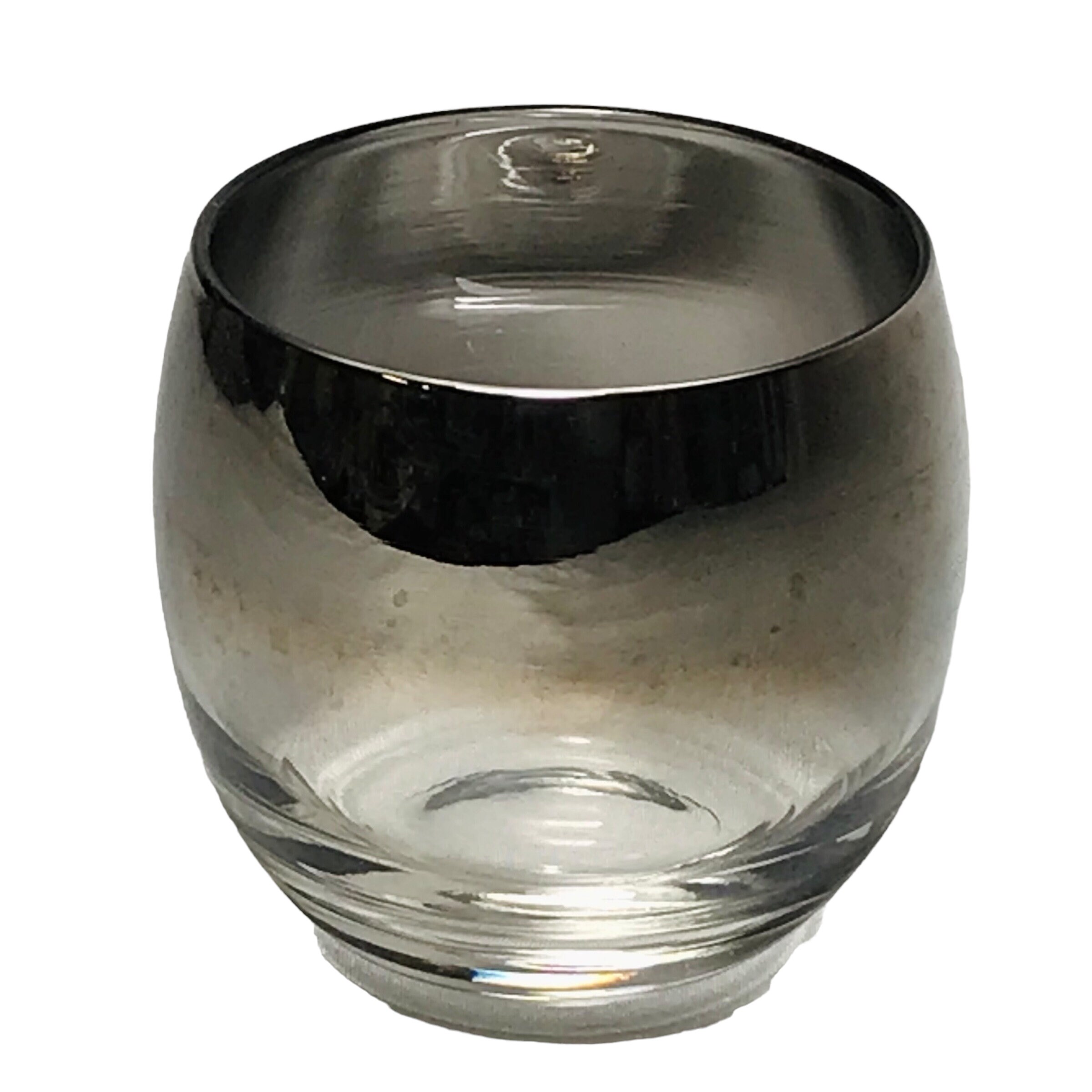 Vintage Mid Century Silver Fade Bar Set 8 Roly Poly Glasses - Etsy