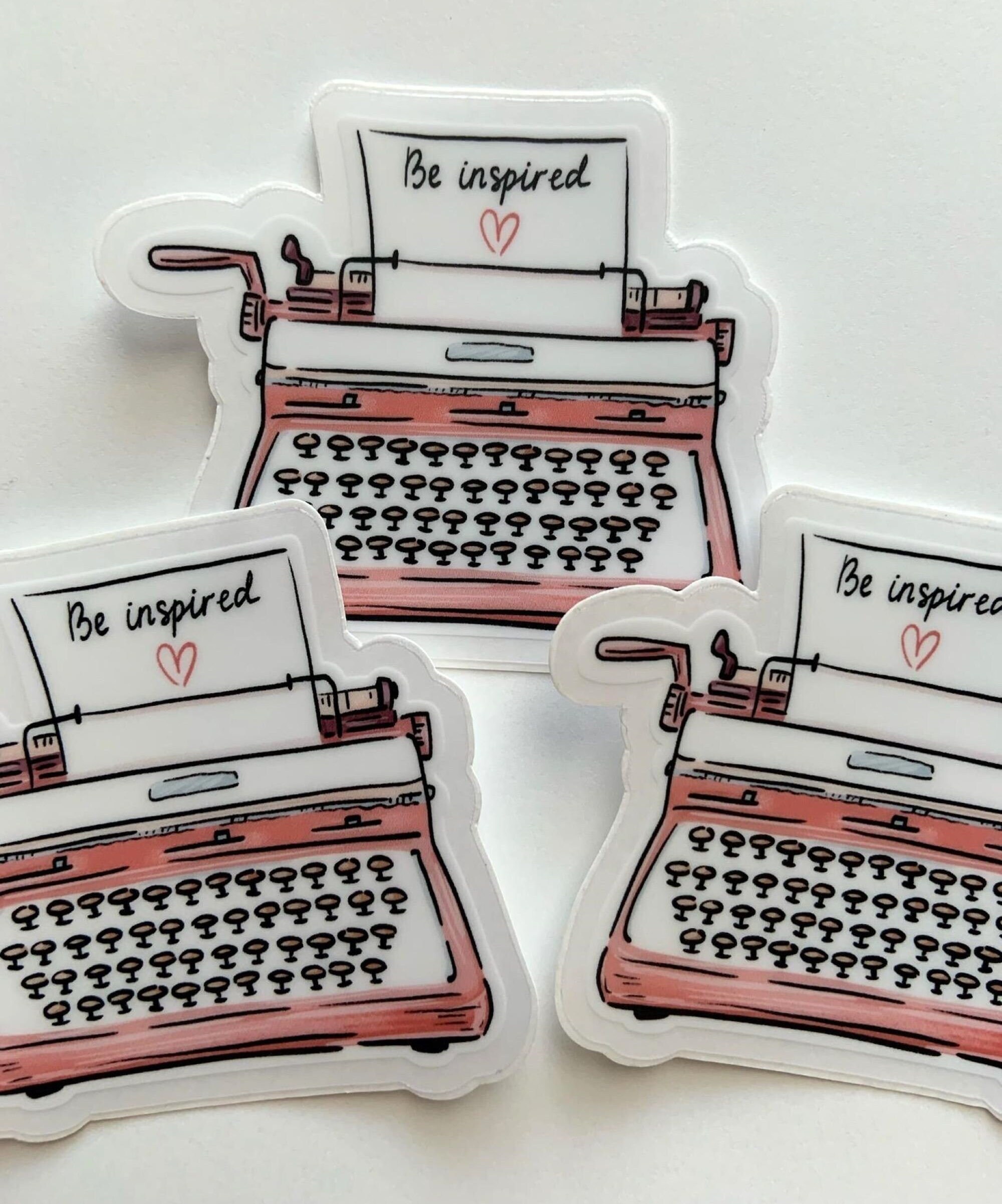 Typewriter Sticker Inspiring Writer Sticker Clear Vinyl Sticker Writing ...