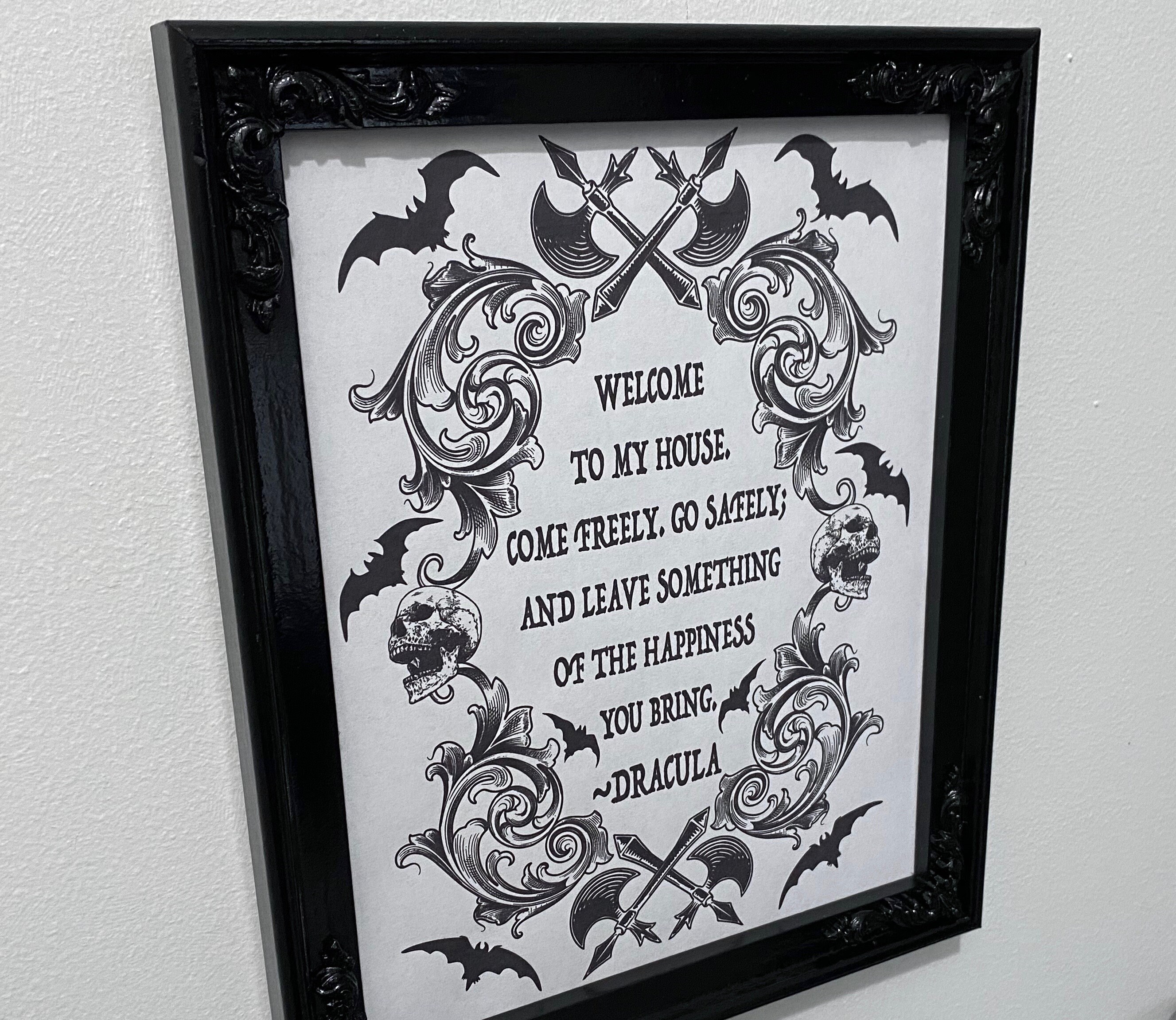Dracula Quote Printable Art: Gothic Halloween Welcome Sign (digital ...
