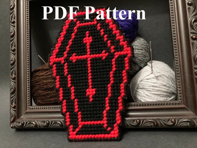 Vampire Coffin Plastic Canvas Pattern: Halloween Coaster (PDF Download ...