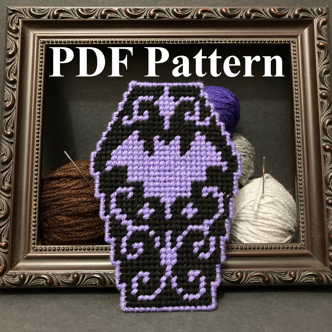 Vampire Coffin Plastic Canvas Pattern: Halloween Bat Coaster (PDF ...