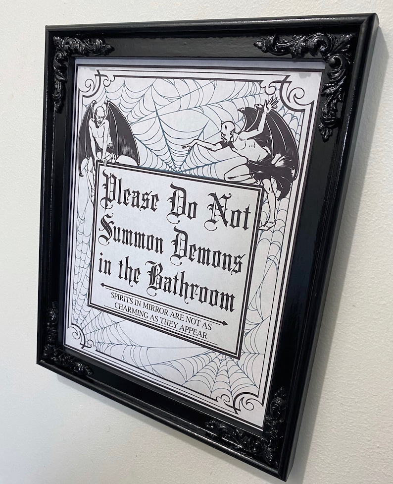 Please Do Not Summon Demons in the Bathroom, Printable Art, Gothic Wall ...