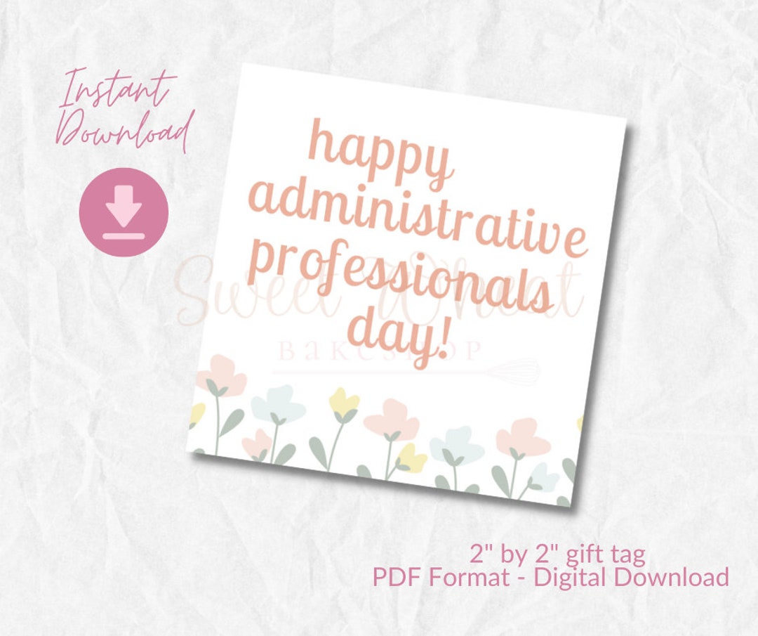 Administrative Professionals Day Cookie Tag, Best Admin Ever ...