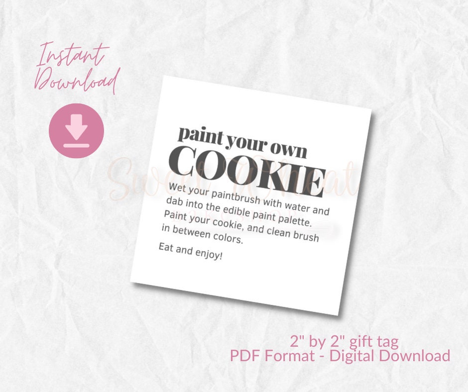 Instant Download PYO Cookie Tag, PYO Cookie, Printable Cookie ...