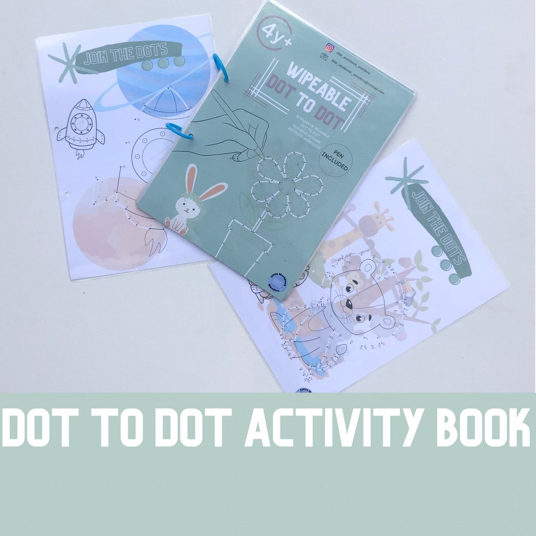 Dot to Dot Book, Wipeable Worksheets, Child Learning Book, Homeschool ...
