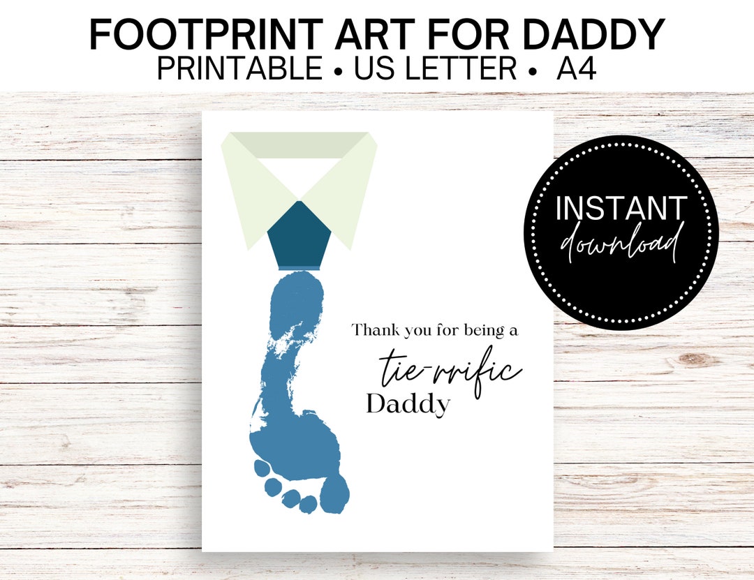 Father's Day Printable Footprint Craft: DIY Card & Gift for First-time ...