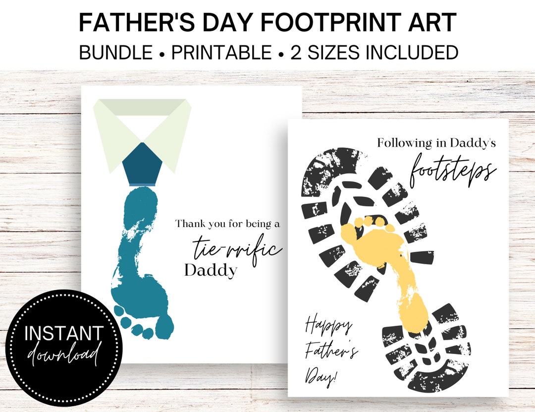 Footprint Art | Father's Day Printable | Footprint Craft | | DIY Father ...