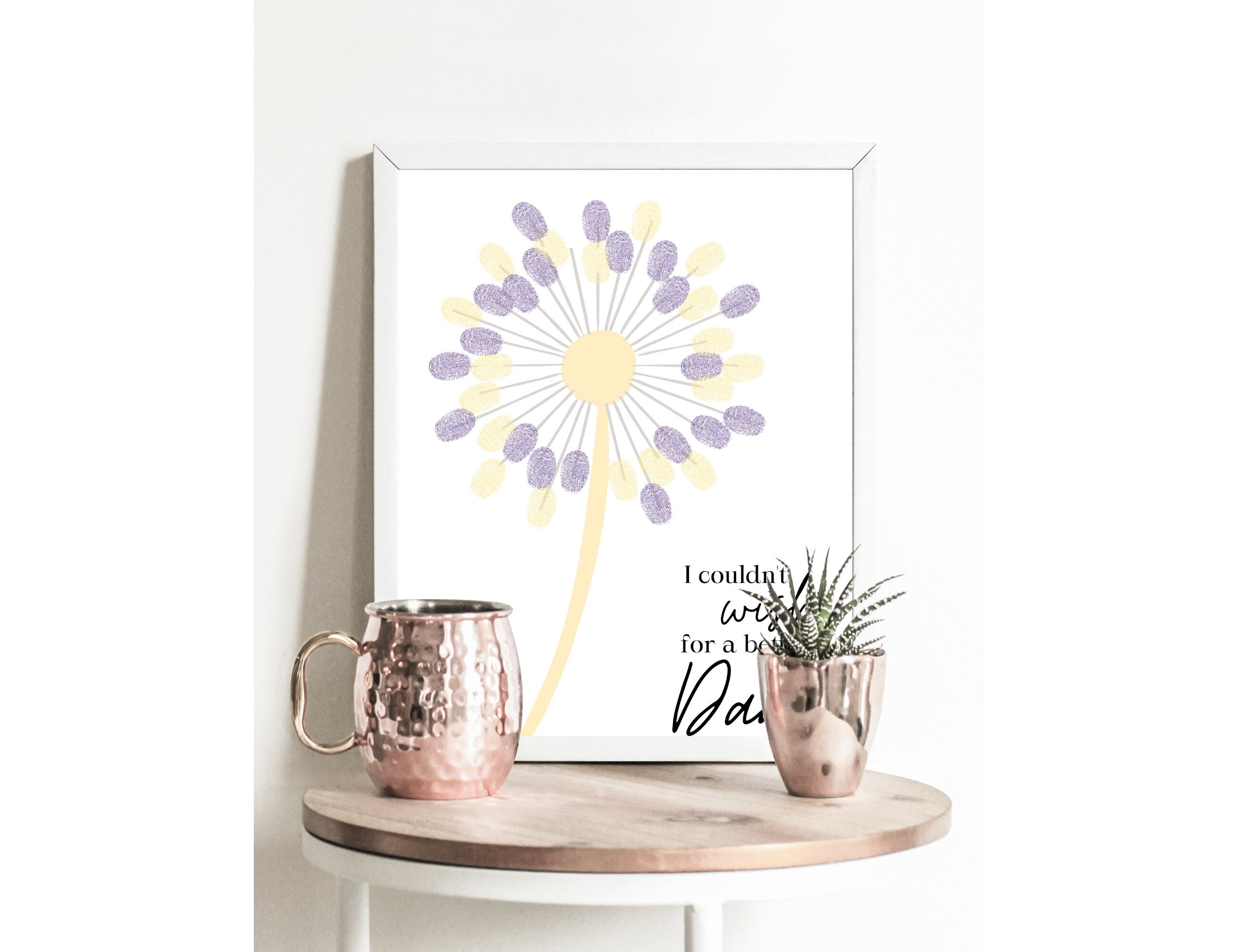 Dandelion Fingerprint Craft | Father's Day Printable | DIY Fathers Day ...