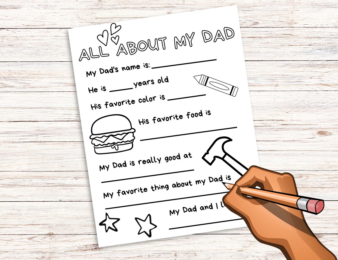 Personalized Fill-in-the-blank Dad Card: Printable DIY Gift Activity ...