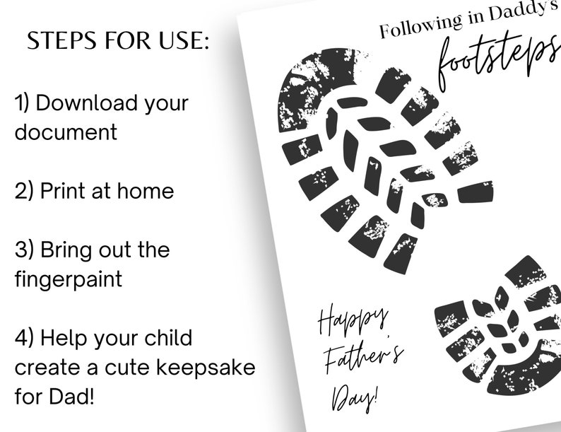 Footprint Art | Father's Day Printable | Footprint Craft | | DIY Father ...