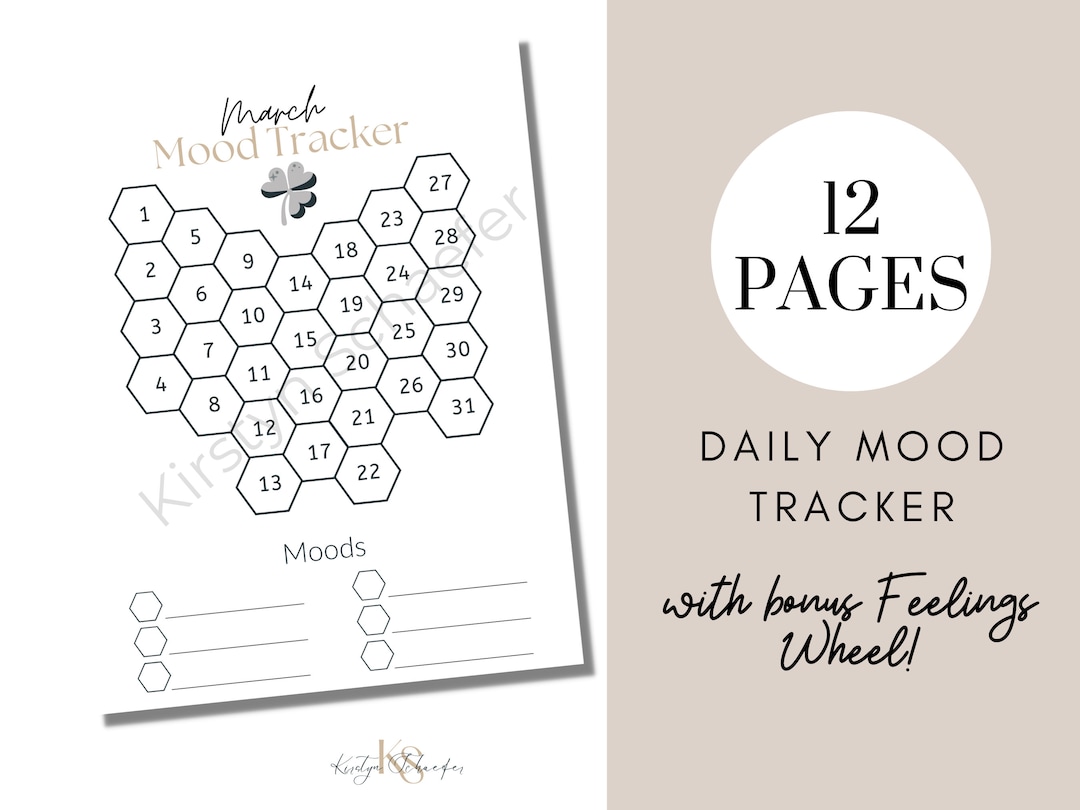 Daily Mood Tracker, Mood Tracker Printable, Mood Journal, Mood Tracker ...