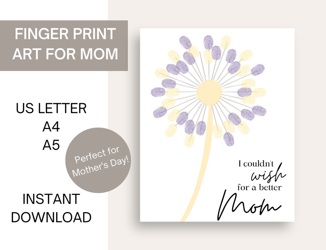 Dandelion Fingerprint DIY Craft for Mom | Preschool Craft | Finger ...