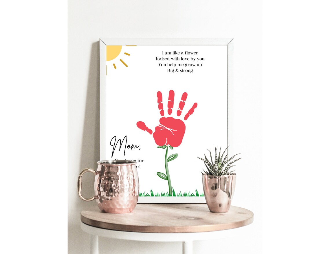 Handprint Art Mother's Day Printable Fingerprint Craft - Etsy