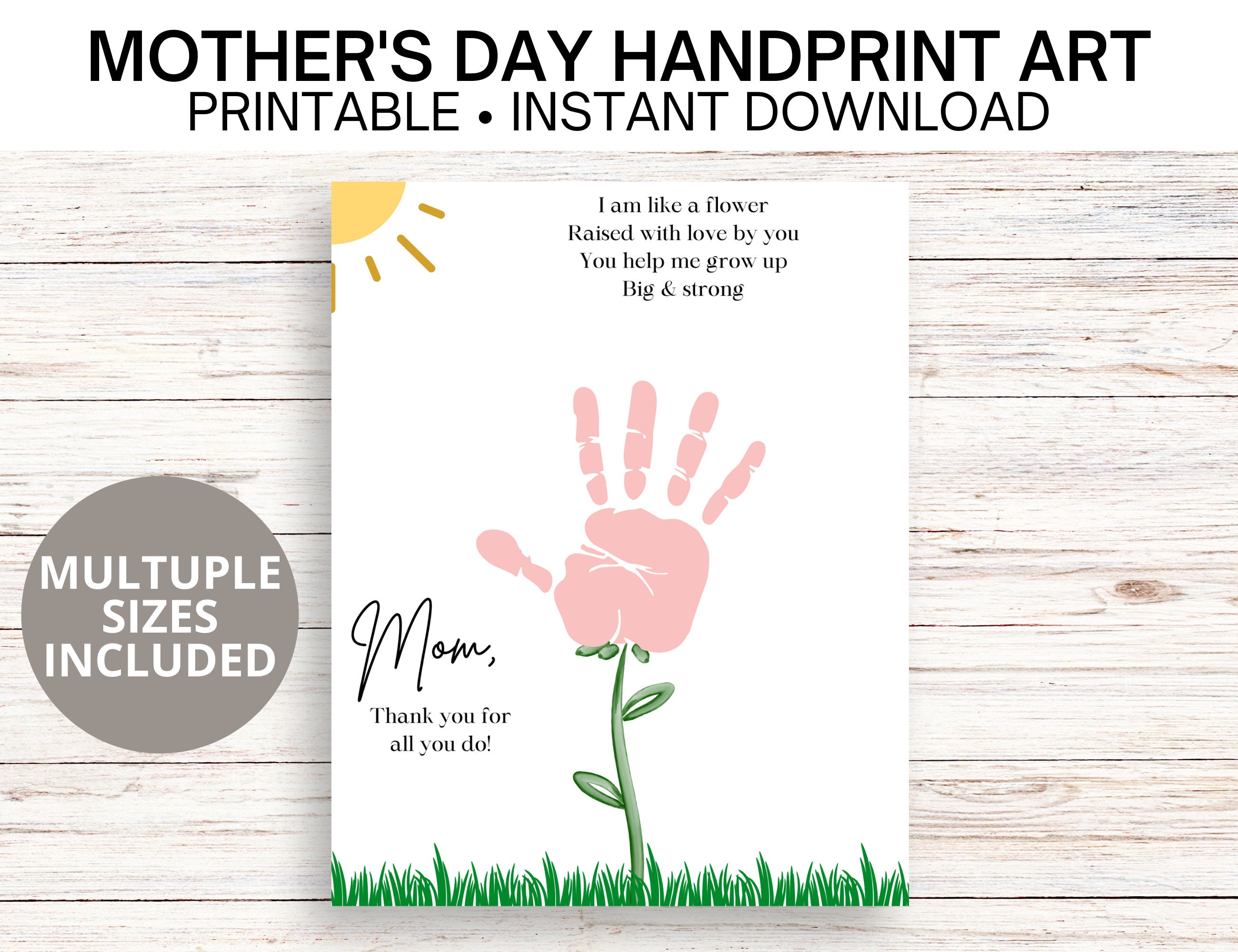Handprint Art | Mother's Day Printable | Mothers Day Gift | Handprint ...