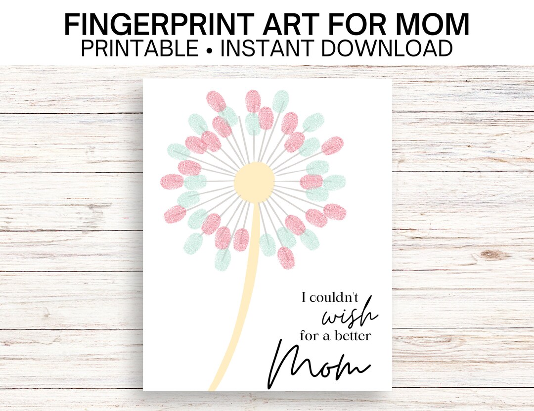 Dandelion Fingerprint Craft, Christmas Printable, Christmas Gift for ...