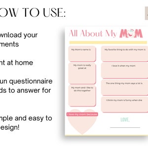 Cuestionario todo sobre mi mamá / Complete el espacio en blanco / Todo ...