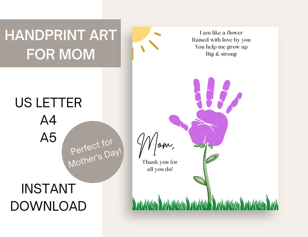 Handprint Printable | Handprint Craft | DIY Craft for Mom | Printable ...