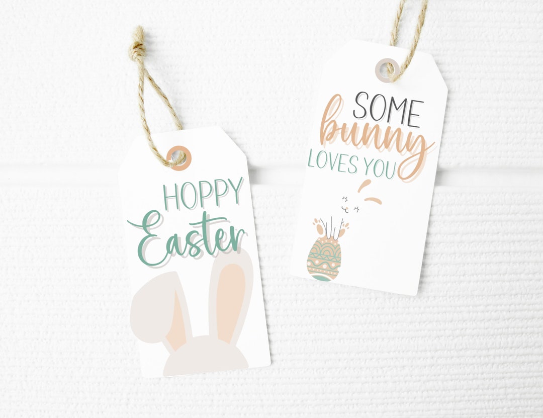 Printable Easter Basket Gift Tags: Hoppy Holiday Greetings for DIY ...