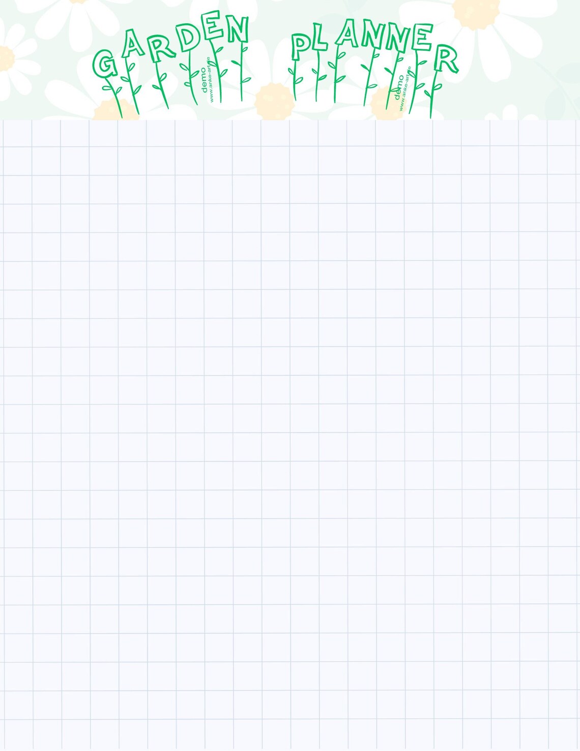 PRINTABLE GAREN PLANNER Graph Paper Spring Organize Planner - Etsy