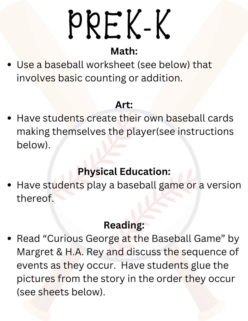 PLAY BALL DAY - August 1 Lesson Plans and Ideas Prek-6 Homeschooling ...