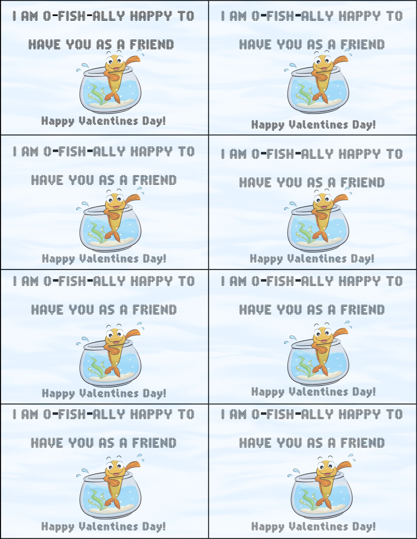 PRINTABLE VALENTINES DAY Goldfish Card School Class Gift Child - Etsy