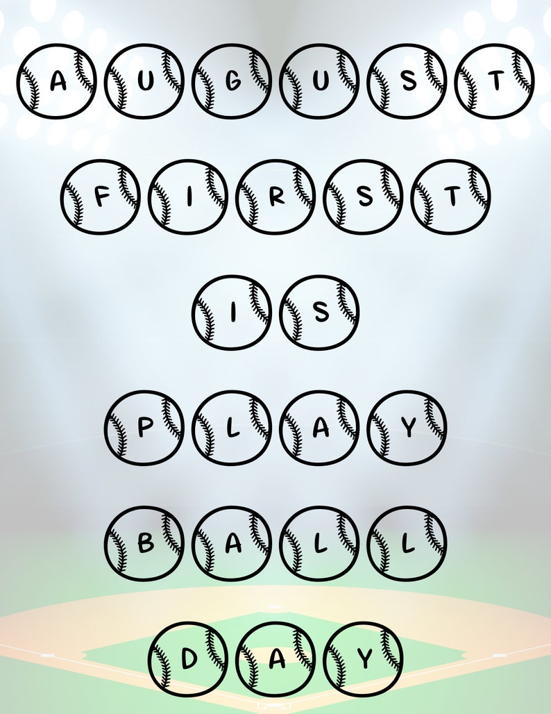 PLAY BALL DAY - August 1 Lesson Plans and Ideas Prek-6 Homeschooling ...