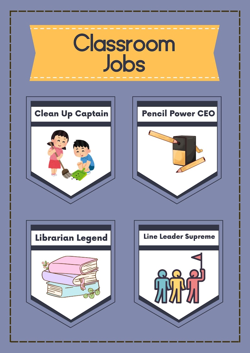 Funny Classroom Job Chart | 20 Hilarious Student Roles - Etsy