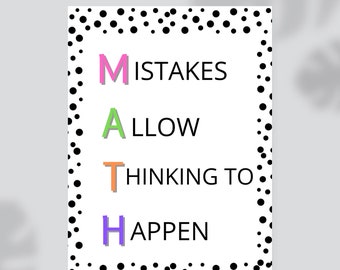 Math Poster Printable Art Math Classroom Poster Digital Download Math ...