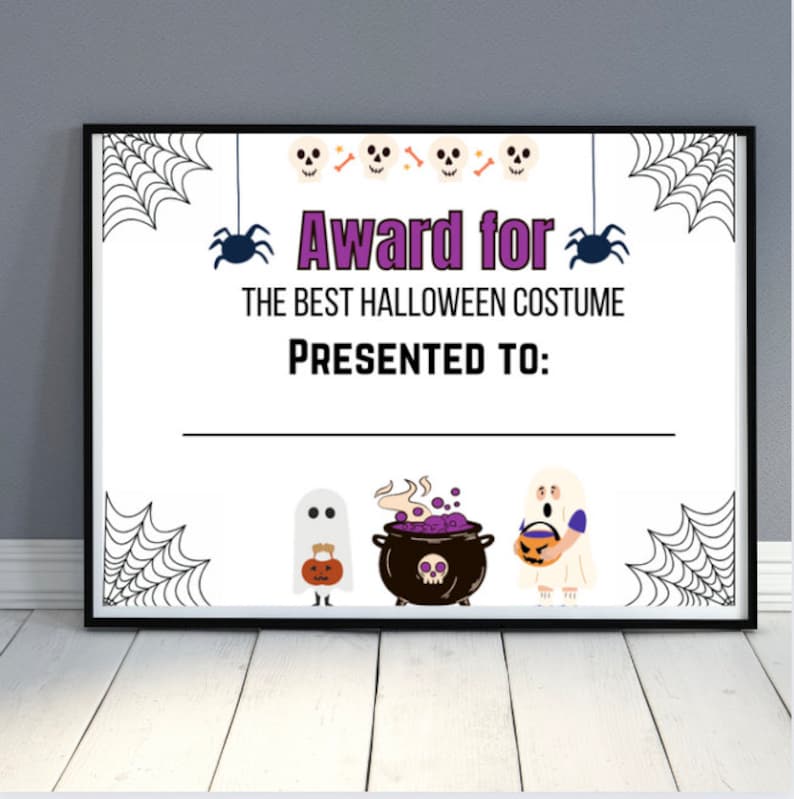 Best Halloween Custom Certificate Award for Halloween Digital ...