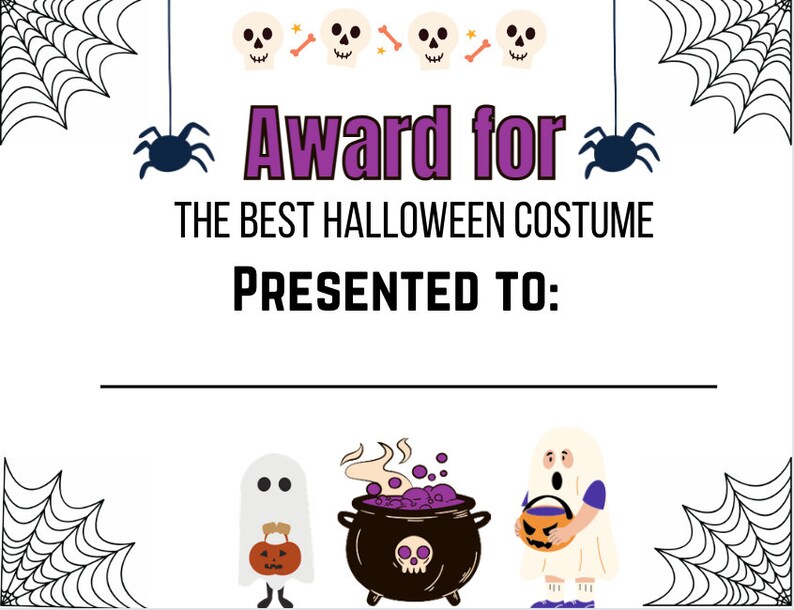 Best Halloween Custom Certificate Award for Halloween Digital ...