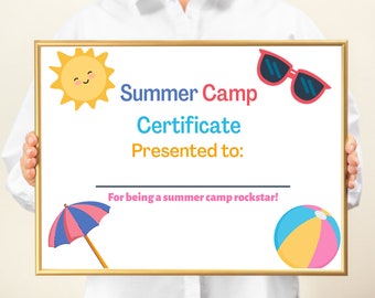 Summer Camp Completion Certificate | Camp Certificate | Summer ...