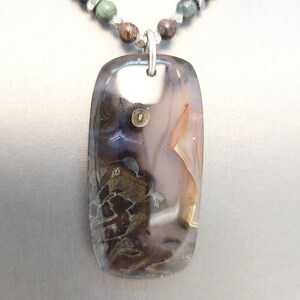 Ancient Path – Turkish Tube Agate Pendant Necklace W/ Bronzite ...