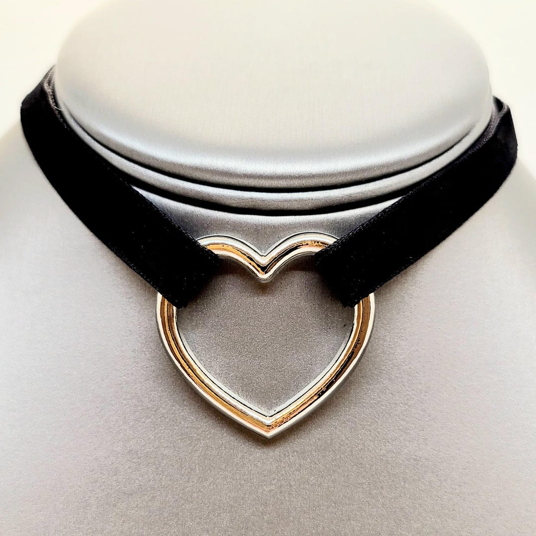 Tough Love – Black Velvet Double Strand Choker With Stainless Steel ...