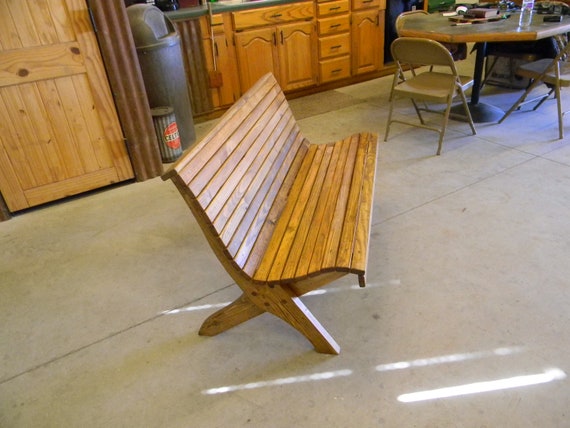 Wood Bench With Class and Curves | Etsy