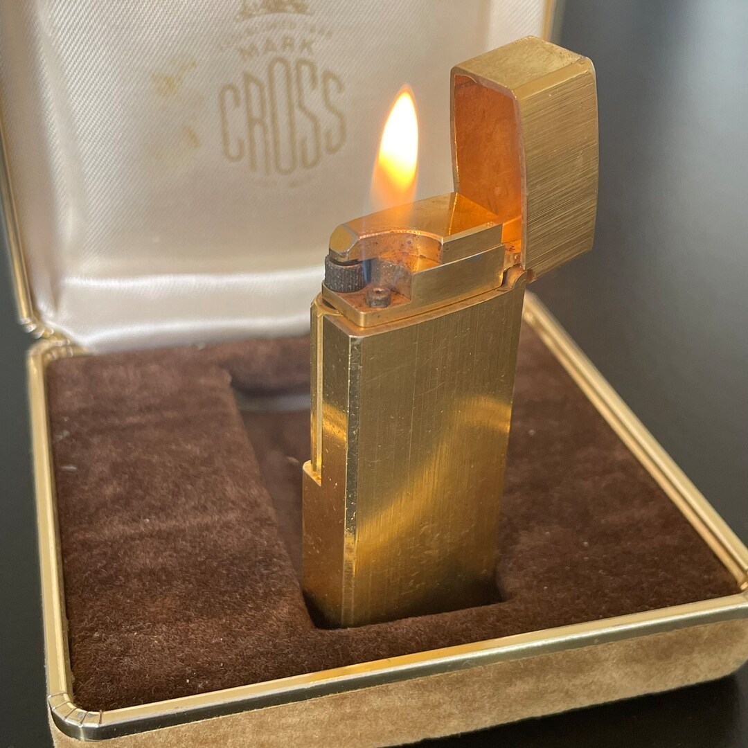Mark Cross Lighter Vintage Rare Gold Collectable, Made in Italy. With ...