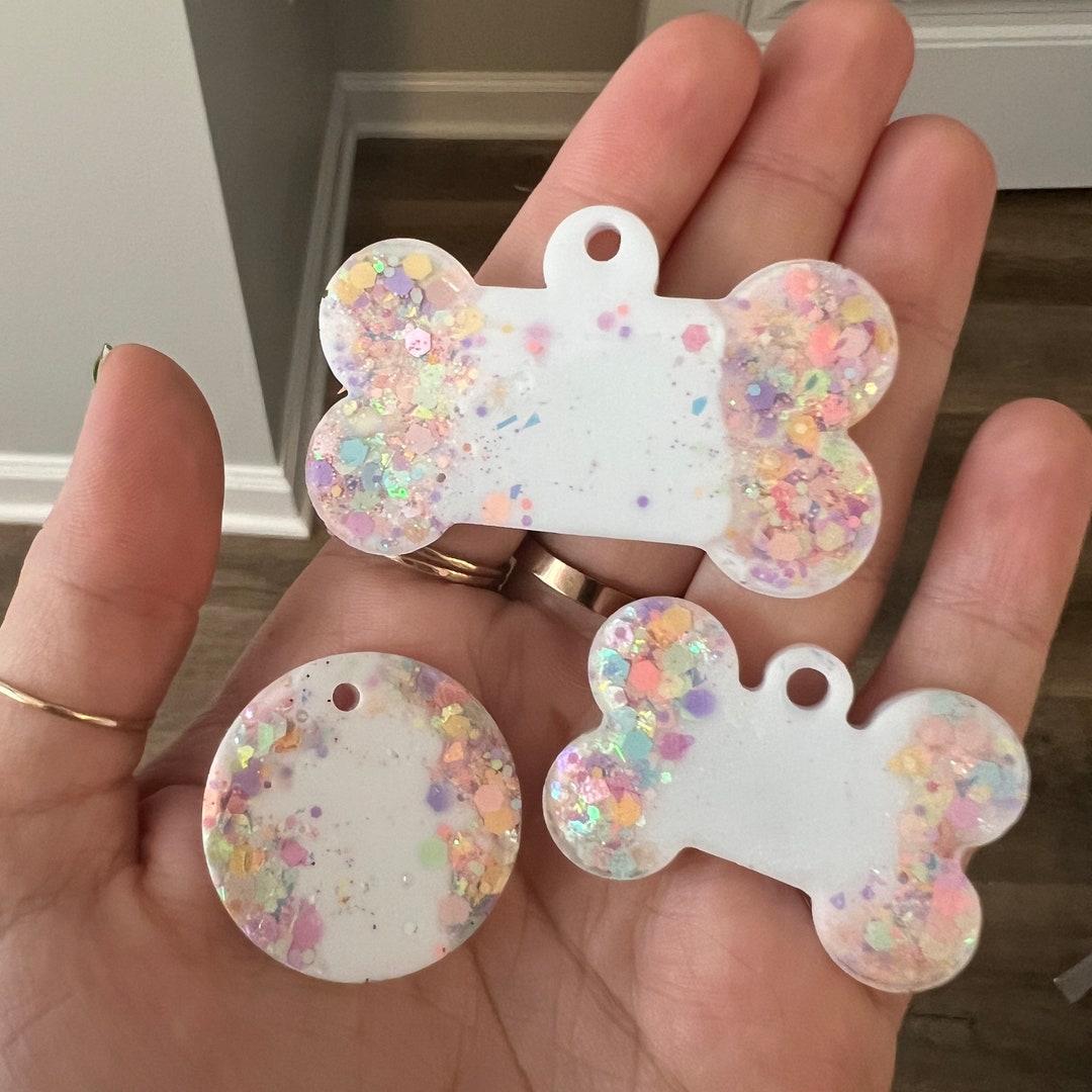Dog Tag, Resin Dog Tag, Custom Dog Tag, Custom Charm Bone, Pet ID Tag ...