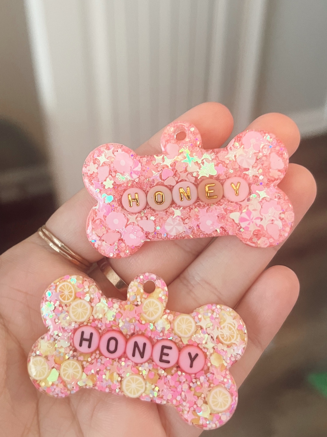 Resin Dog Tag, Personalized, Custom Dog Tag, Resin Dog Tag, Glitter Dog ...