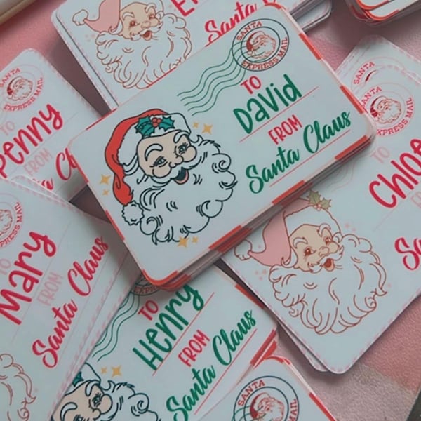 Santa Stickers - Etsy