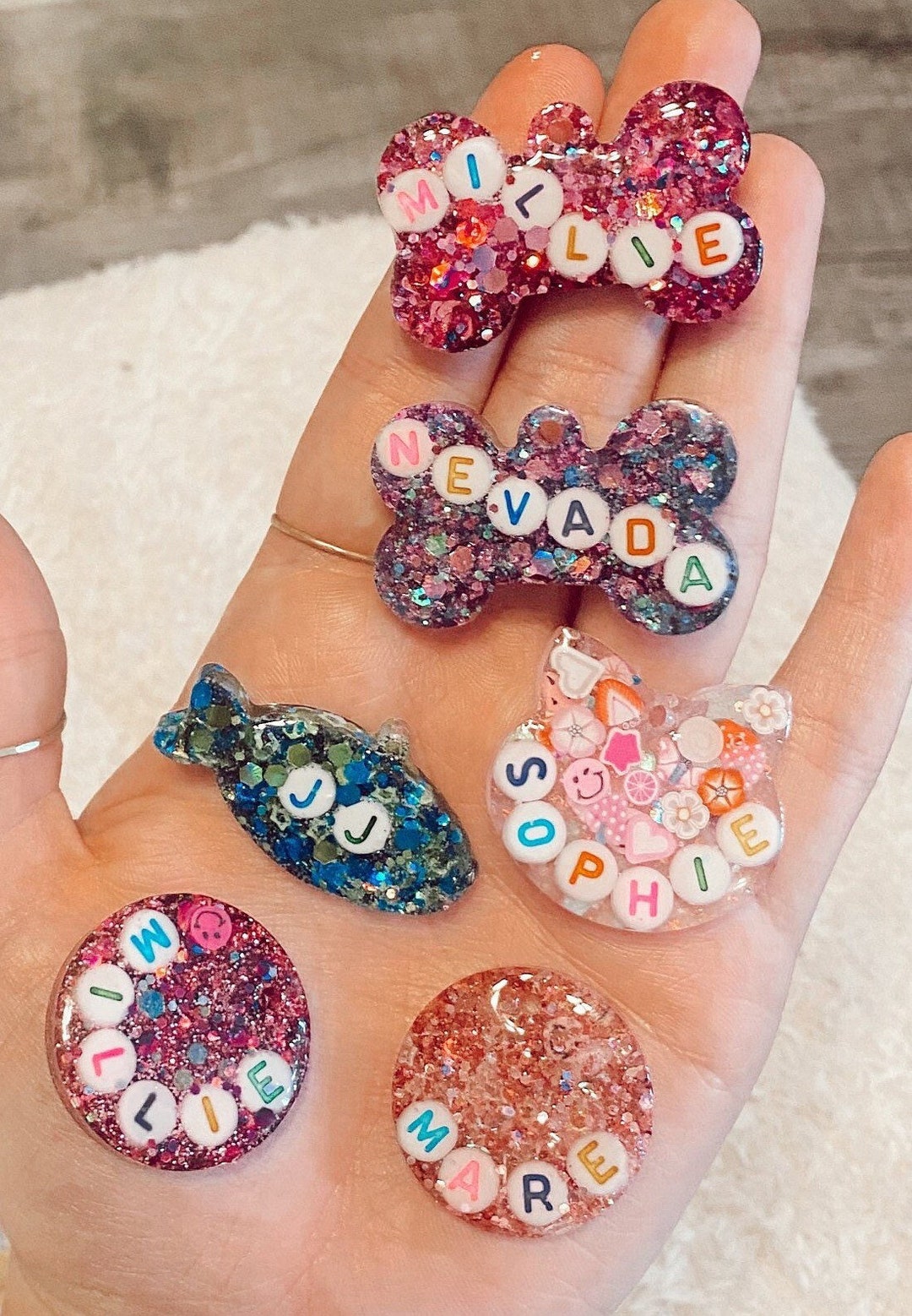 Resin Dog Tag Personalized Custom Dog Tag Resin Dog Tag - Etsy