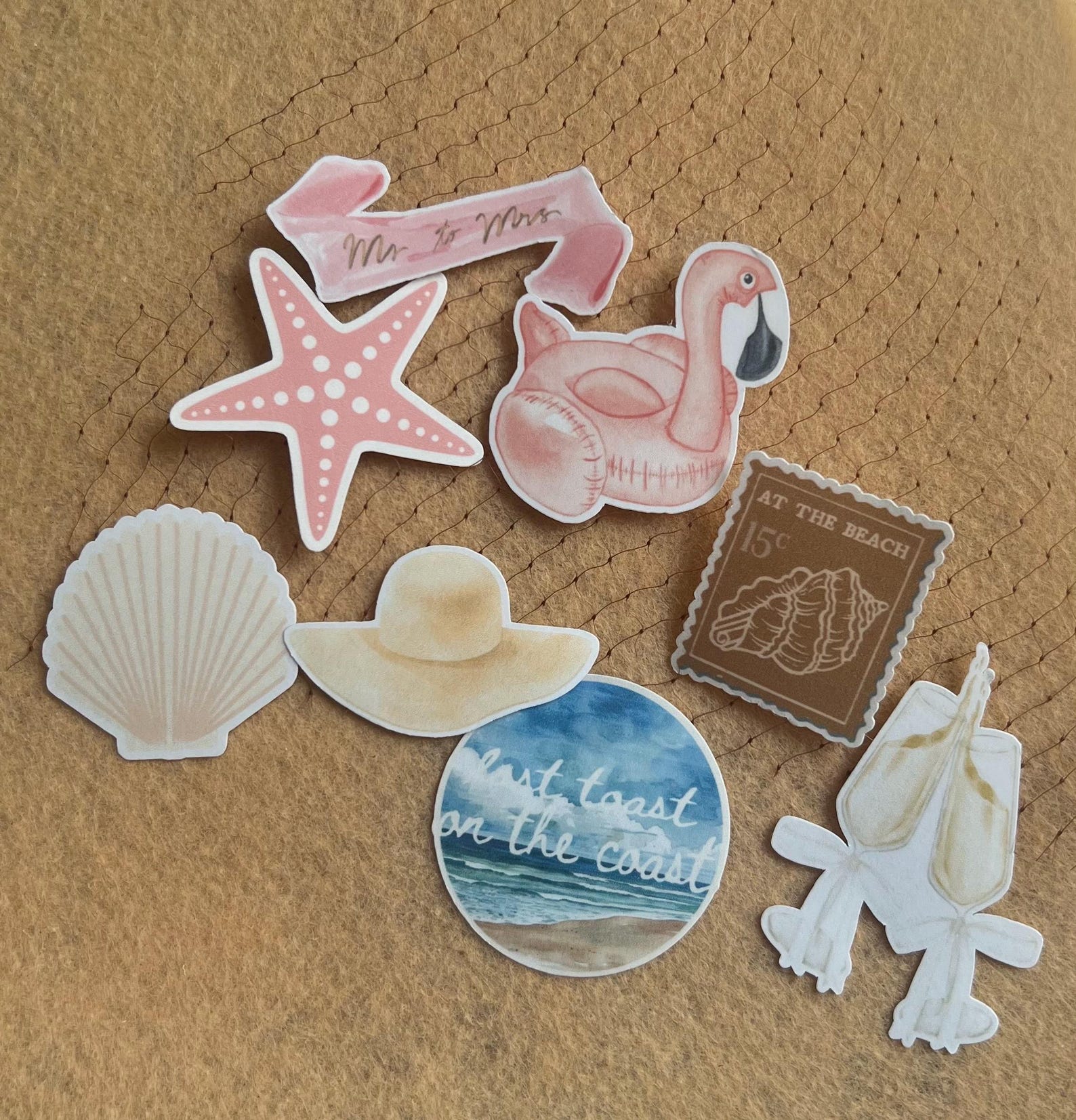 Last Toast on the Coast Sticker Pack, Beach Stickers, Scrapbook ...