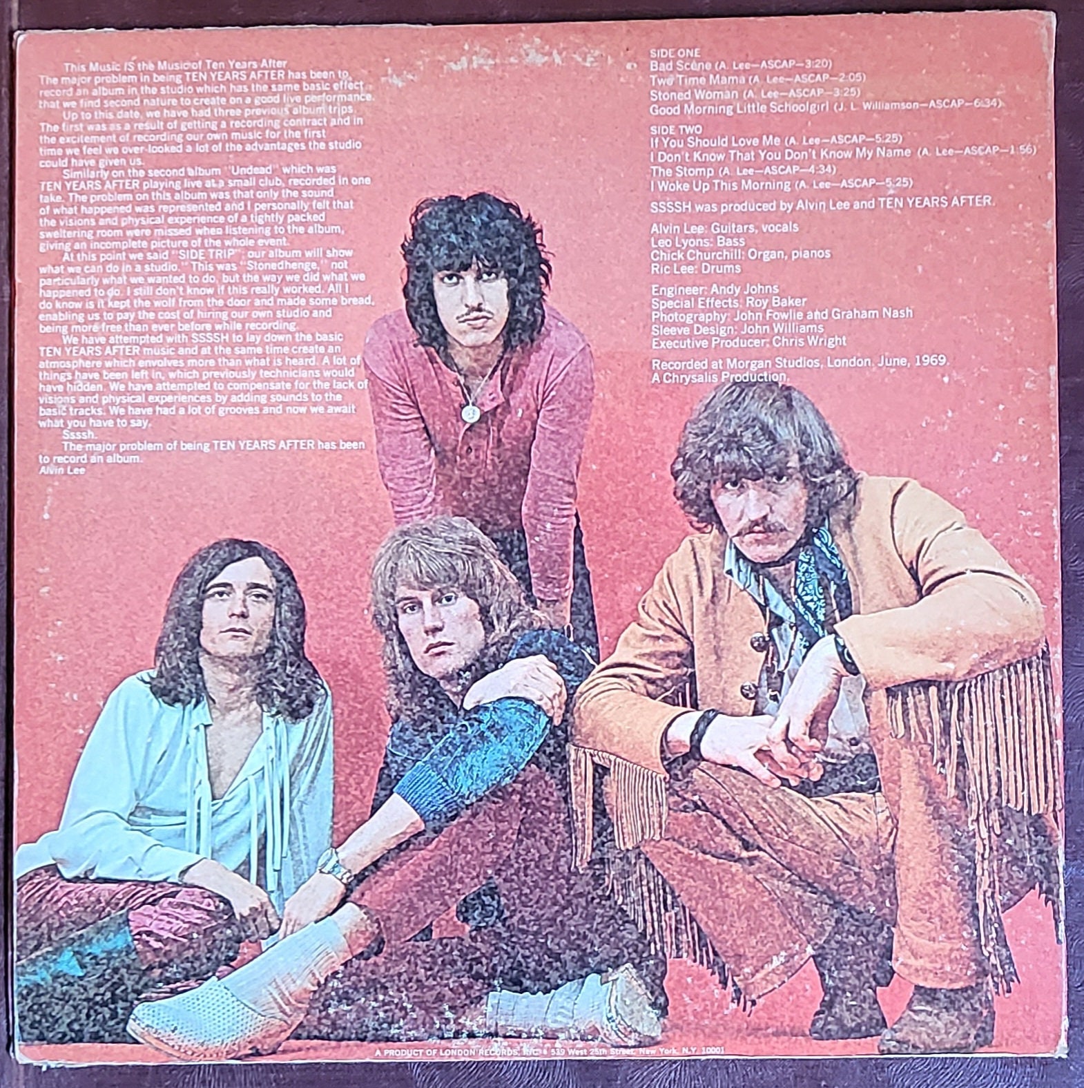 Ten Years After Ssssh 1969 Vintage Psychedelic Blues Rock Vinyl LP Album Deram Records DES-18029 ...