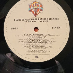 Rod Stewart : Blondes Have More Fun - 1978 Vintage Classic Rock Vinyl ...