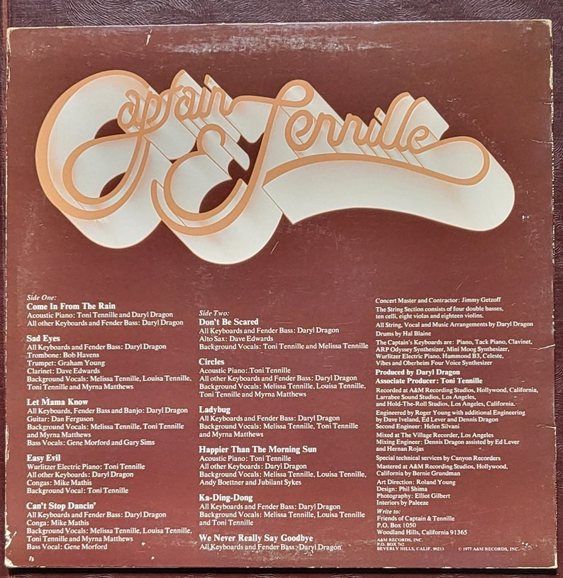 Captain and Tennille: Come in From the Rain - 1977 Vintage Vinyl LP - Etsy