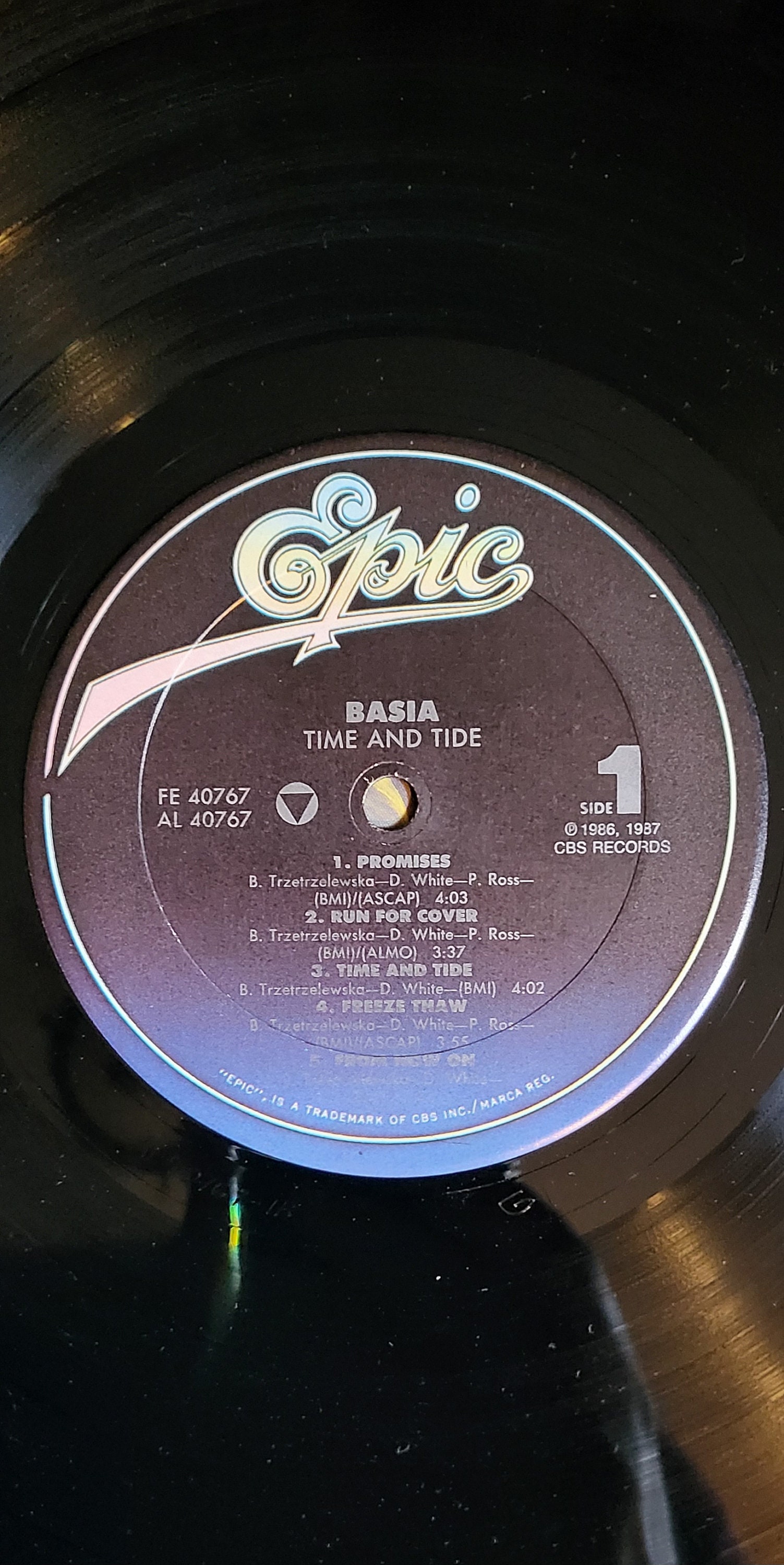 Basia Time and Tide 1987 Vintage Synth Electronic Vinyl Epic Records FE ...