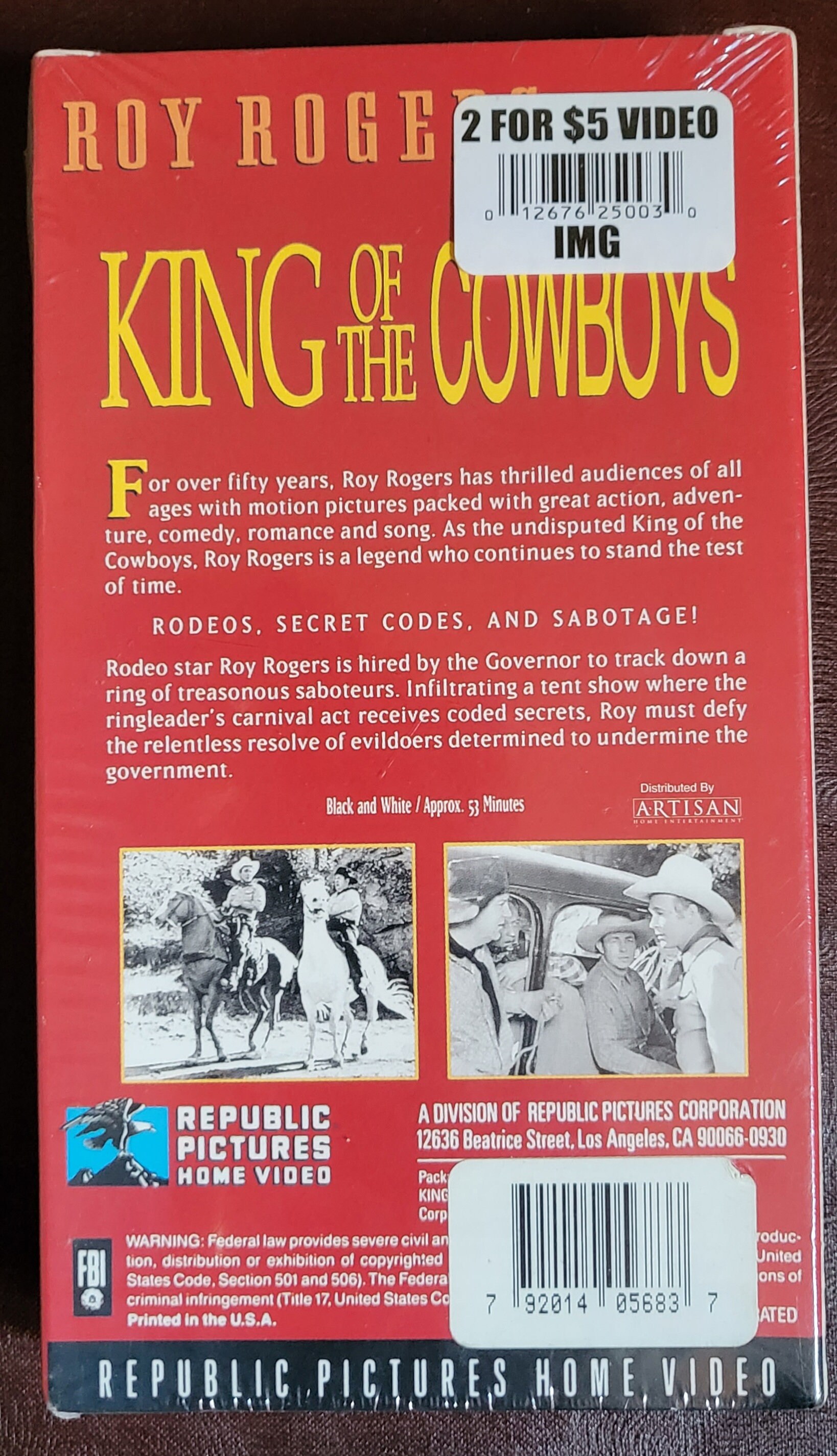 King of the Cowboys - Roy Rogers - Vintage Western VHS Tape - Brand New ...